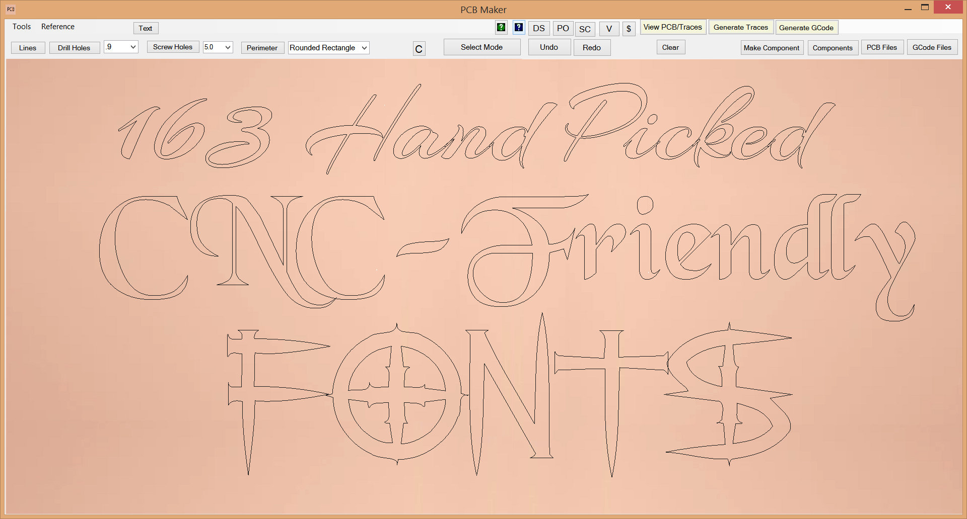 These 163 hand-picked fonts are the same set of CNC-friendly fonts ...